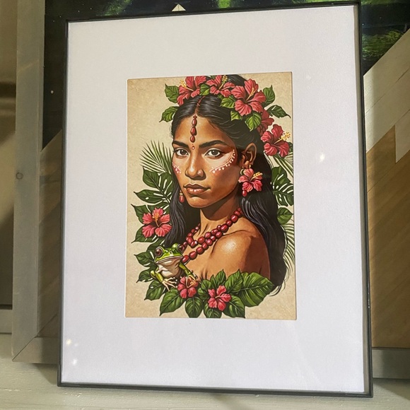 Puerto Rican Art | Art | Taina Woman Print 5x7 Image In 8x Frame | Poshmark